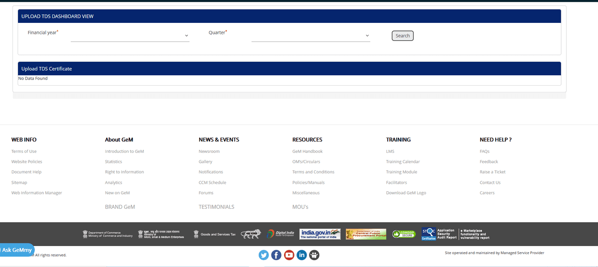 Overview of the seller dashboard on GeM Portal - GeM Portal Course
